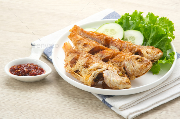 Ikan Laosan Goreng (Fourfinger threadfin fish) Stock Photo by tyasindayanti