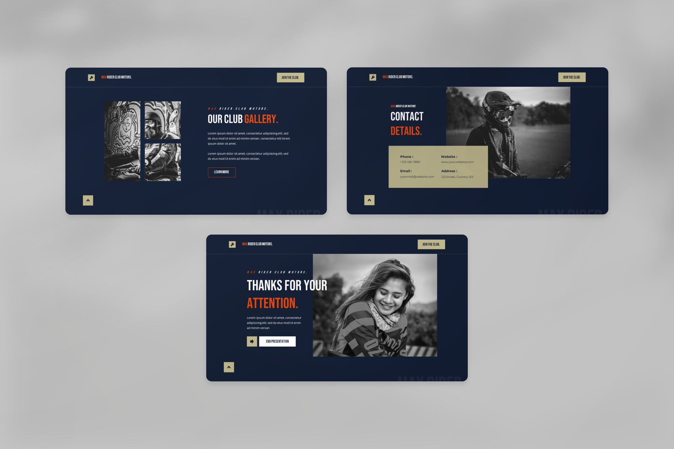 Maxrider - Motorcycle Club PowerPoint Template, Presentation Templates