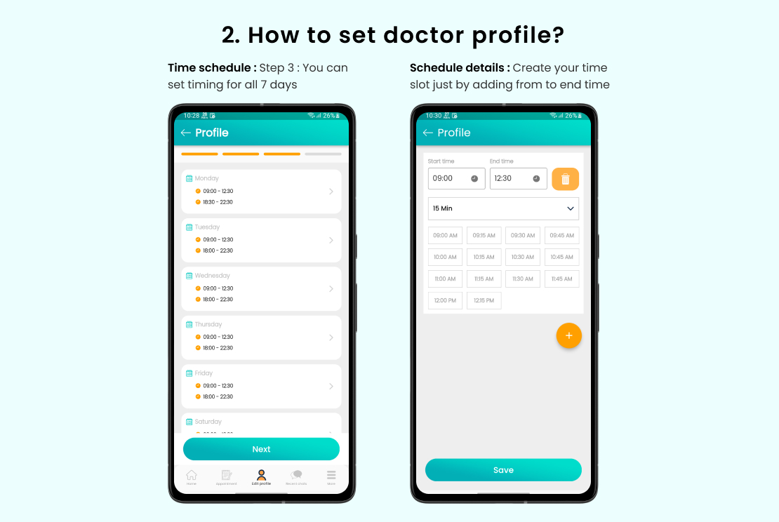 Doctor Finder - Appointment Booking With Time-slot app by FreakTemplate