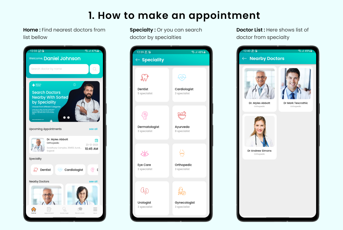 Doctor Finder - Appointment Booking With Time-slot app by FreakTemplate