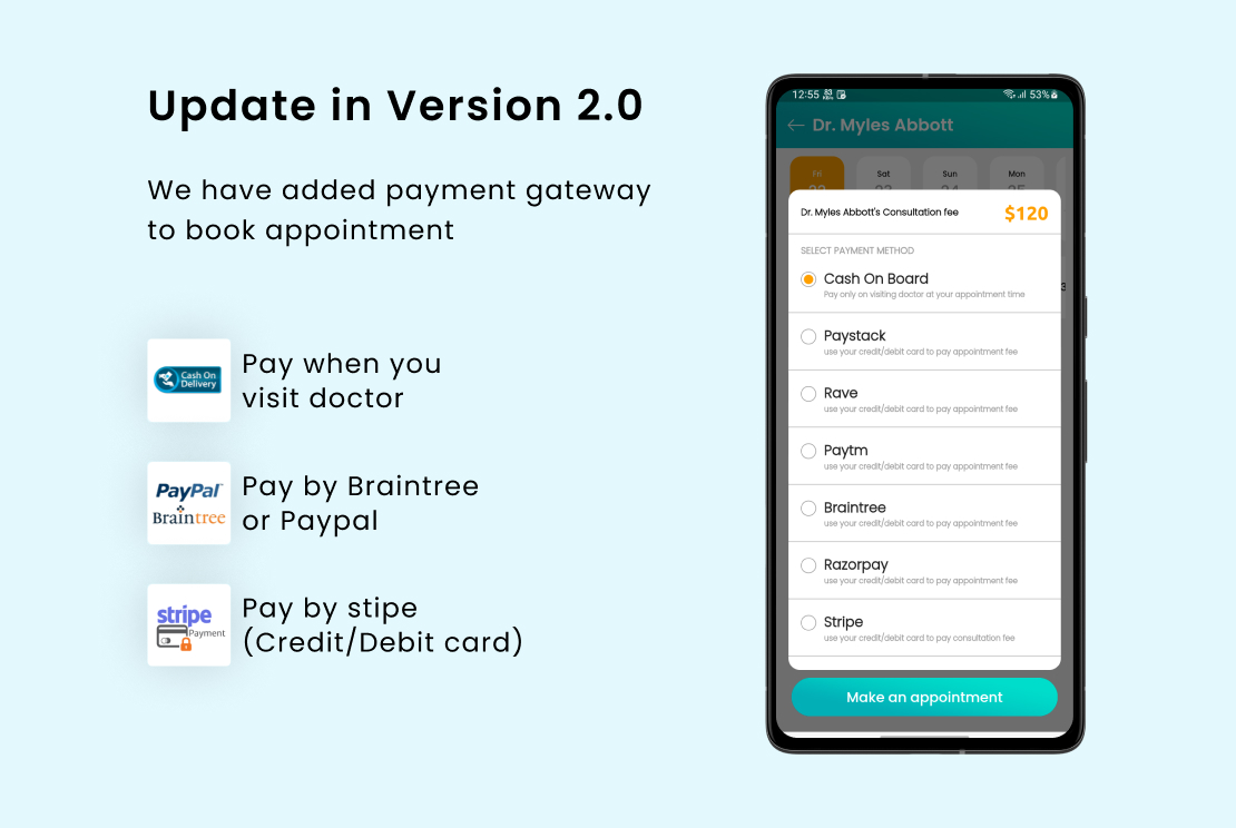 Doctor Finder - Appointment Booking With Time-slot app by FreakTemplate