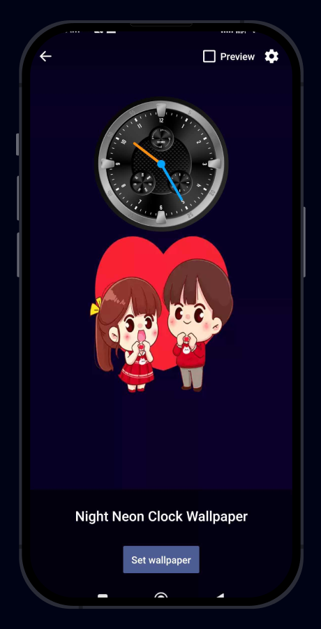 Night Neon Clock Wallpaper - Neon Clock Widget - Live Clock Wallpaper ...