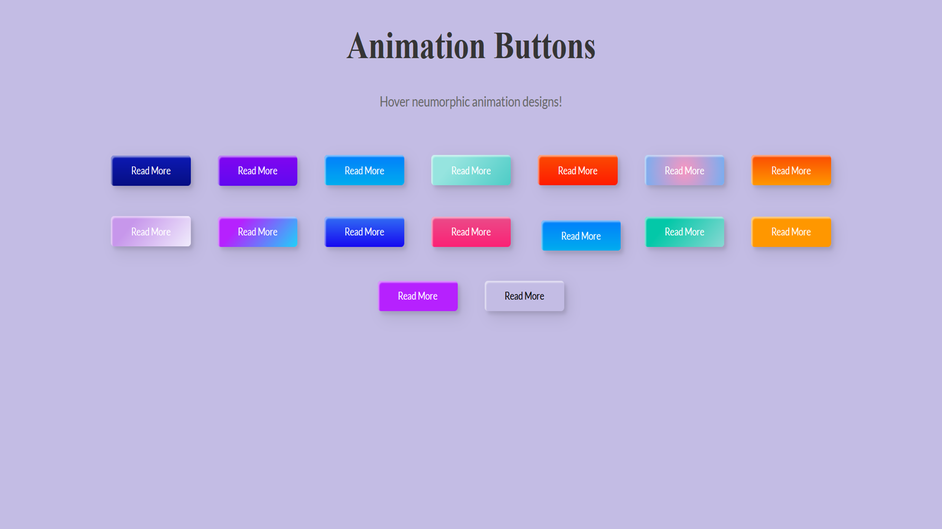 Animated Buttons (17 Different Style Neumorphic Buttons) by navnneetjakhar