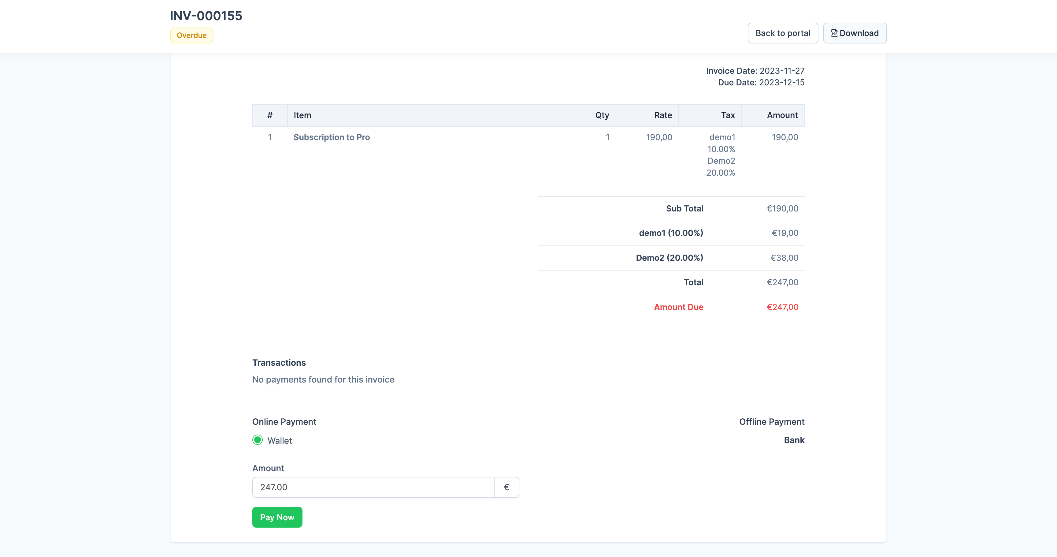 Wallet Module for Perfex CRM - Smart Invoice Payment by ulutfa | CodeCanyon