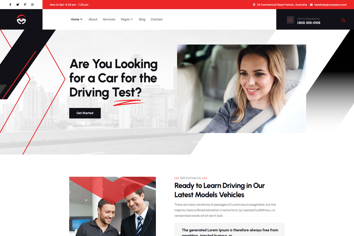 Drivschol - Driving School Elementor Template Kit by surisoft | ThemeForest