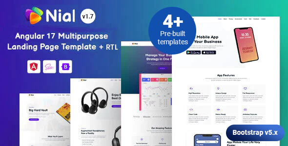 Nial - Multipurpose Landing Page Angular 17+ Template by HiBootstrap