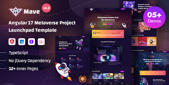 Mave - Angular 17+ Metaverse Project Launchpad Template by HiBootstrap