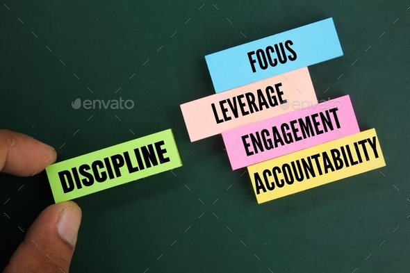 colored paper with The 4 Disciplines of Execution. Focus, leverage ...
