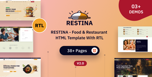 RESTINA - Food & Restaurant HTML Template With RTL by ThemeLab-Portfolio