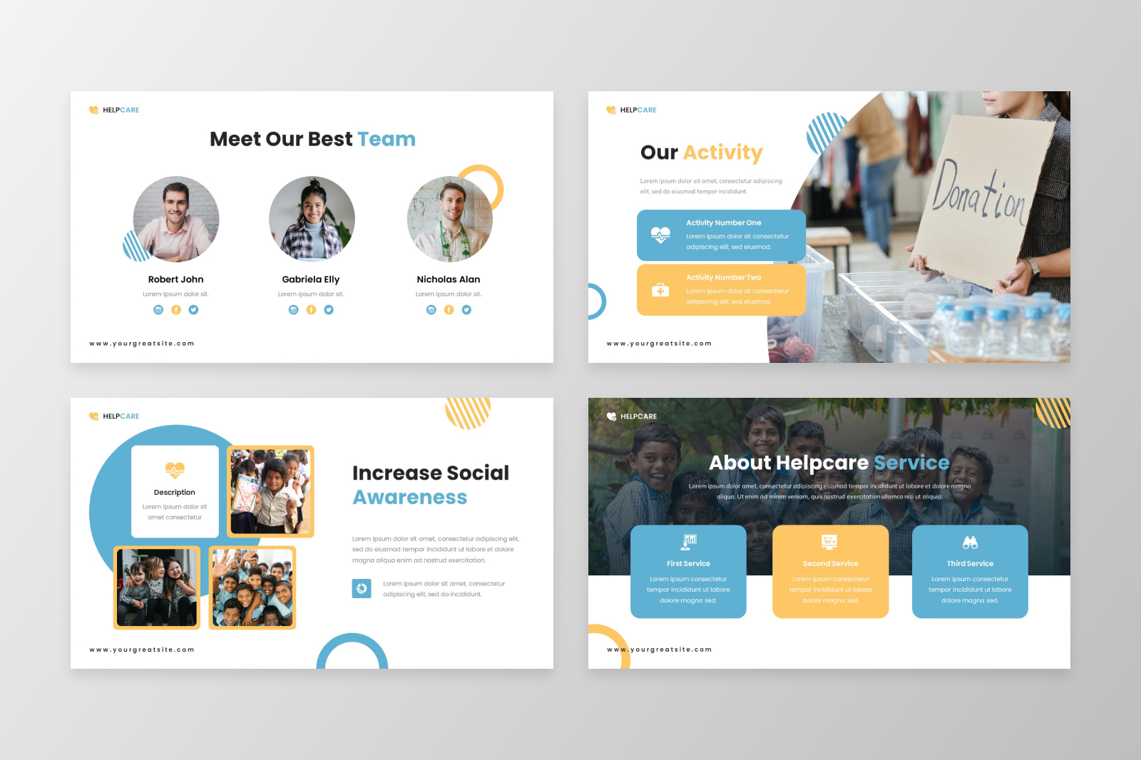 Helpcare - Charity PowerPoint Template, Presentation Templates ...