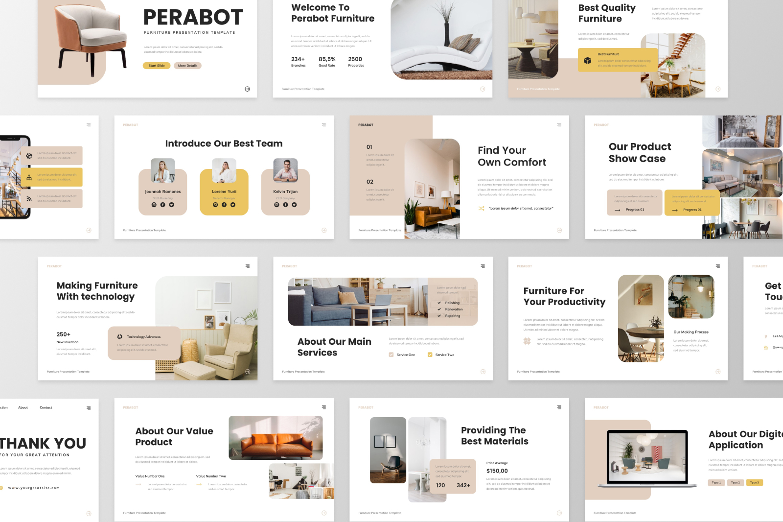 Perabot - Furniture PowerPoint Template, Presentation Templates ...
