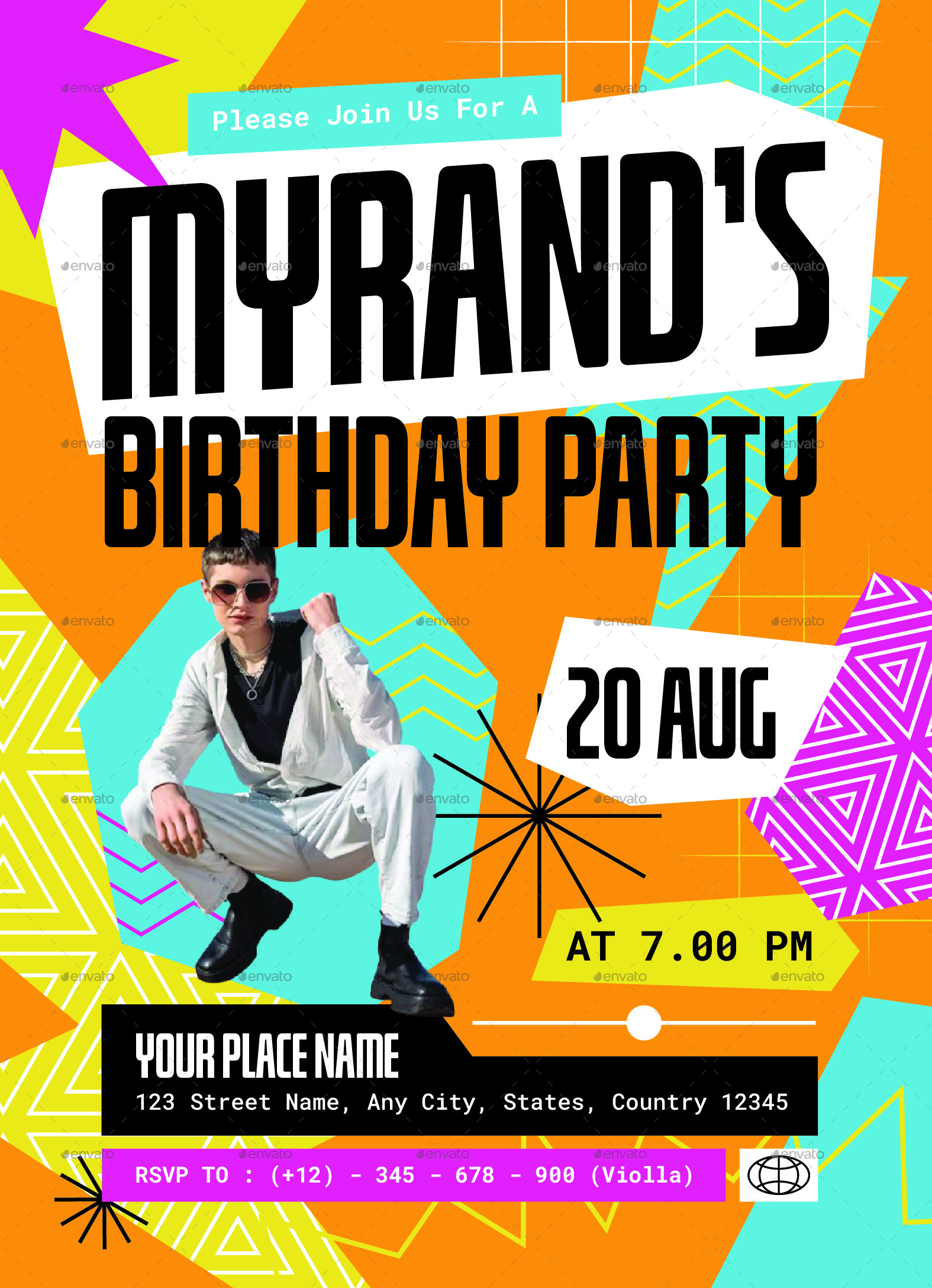 Creative Colorful Birthday Invitation, Print Templates | GraphicRiver