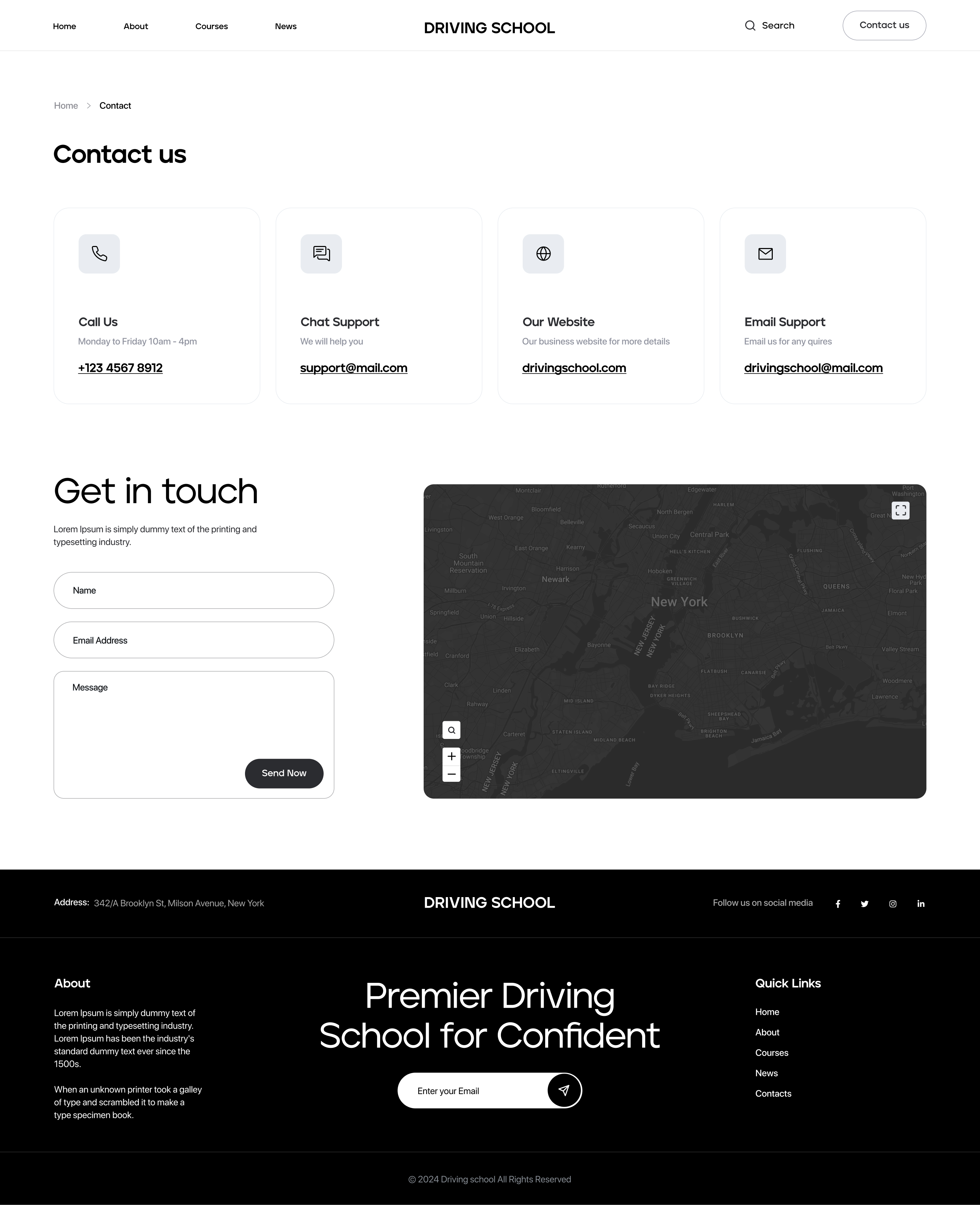 Driving School | Figma Website Template Design by WordPress-Studio