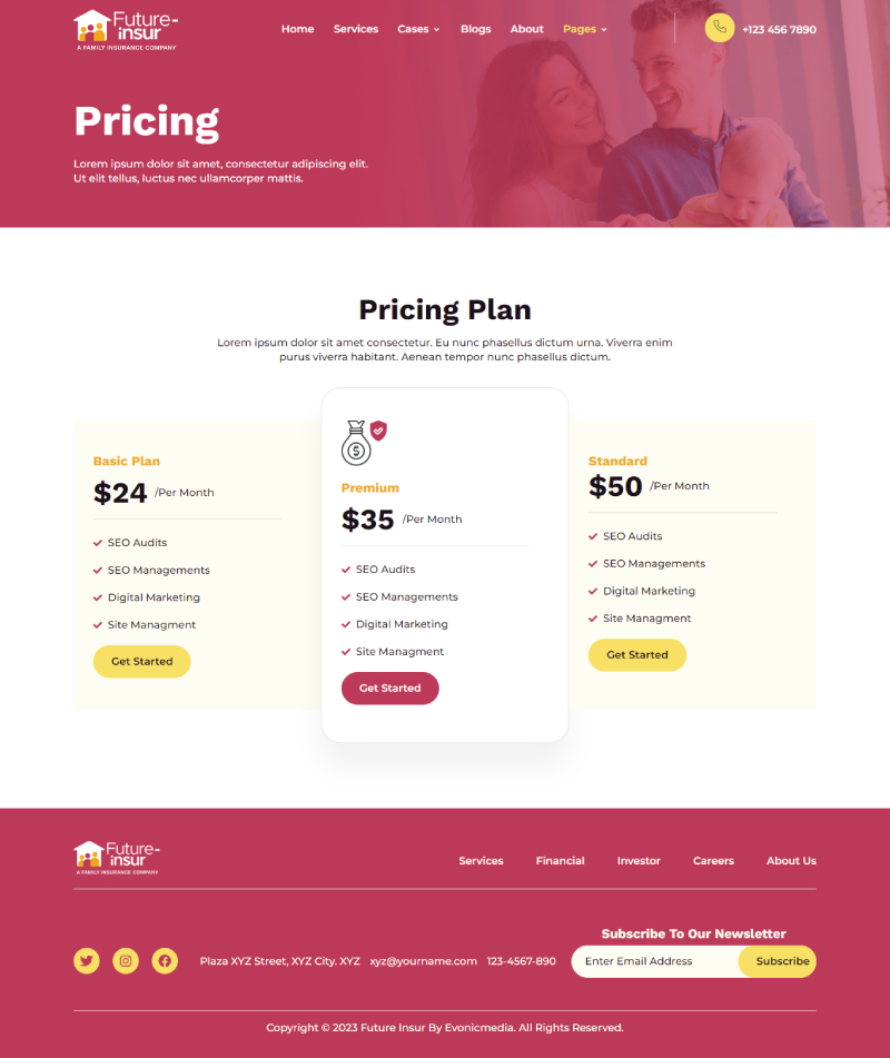 Future Insur - Insurance Company Elementor Template Kit by Evonicmedia