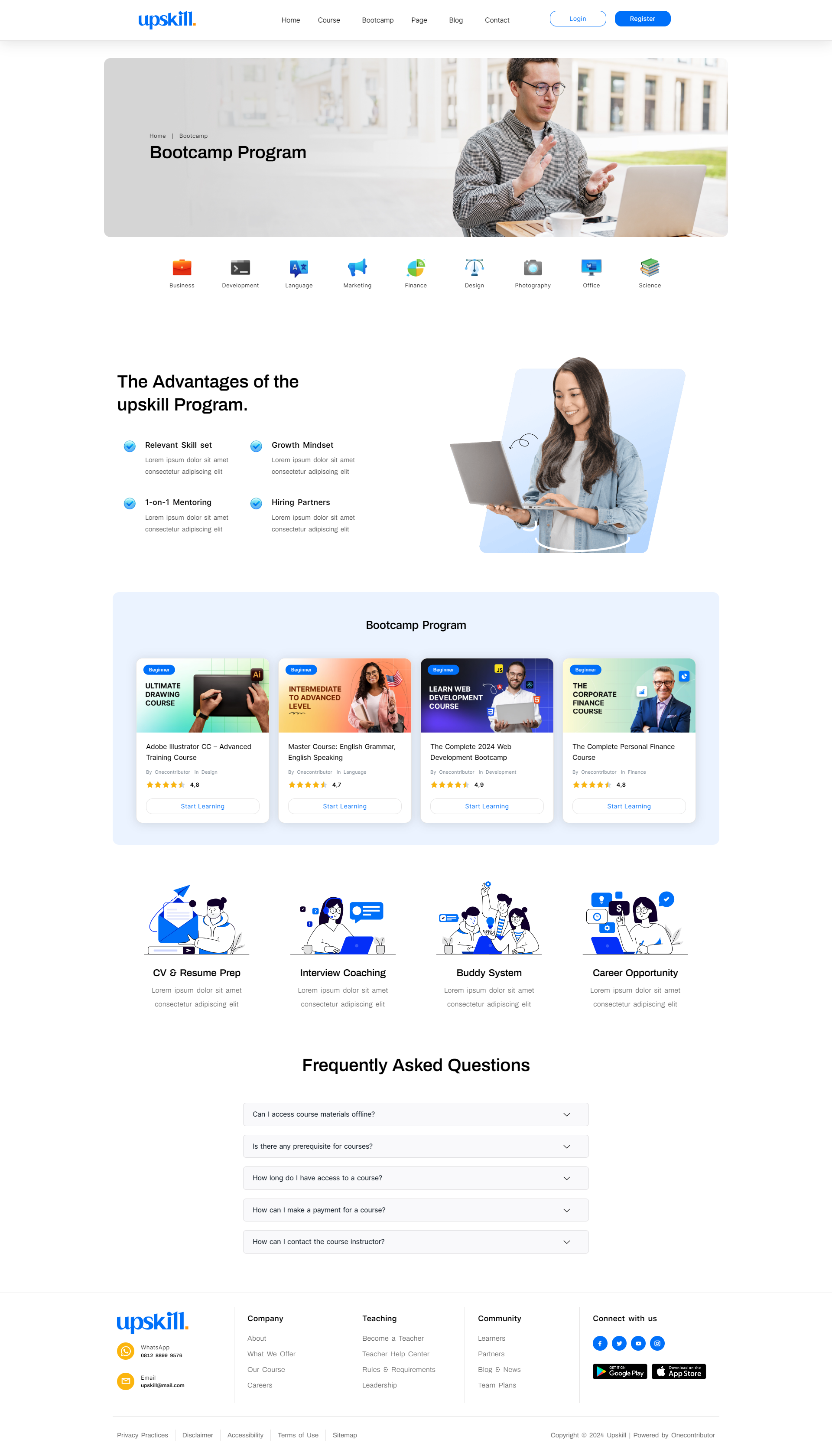 Upskill - Online Course Elementor Pro Template Kit by onecontributor