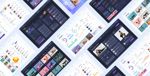 FitooZone – Fitness Dashboard UI Kit for Sketch by merkulove | ThemeForest