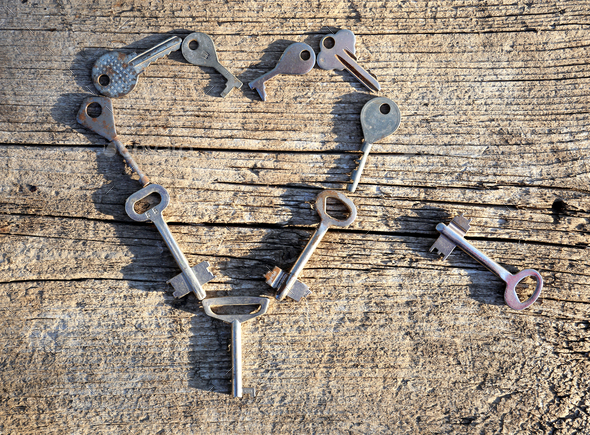 Heart Shape made from Antique Keys for Valentines Day Stock Photo by DS ...
