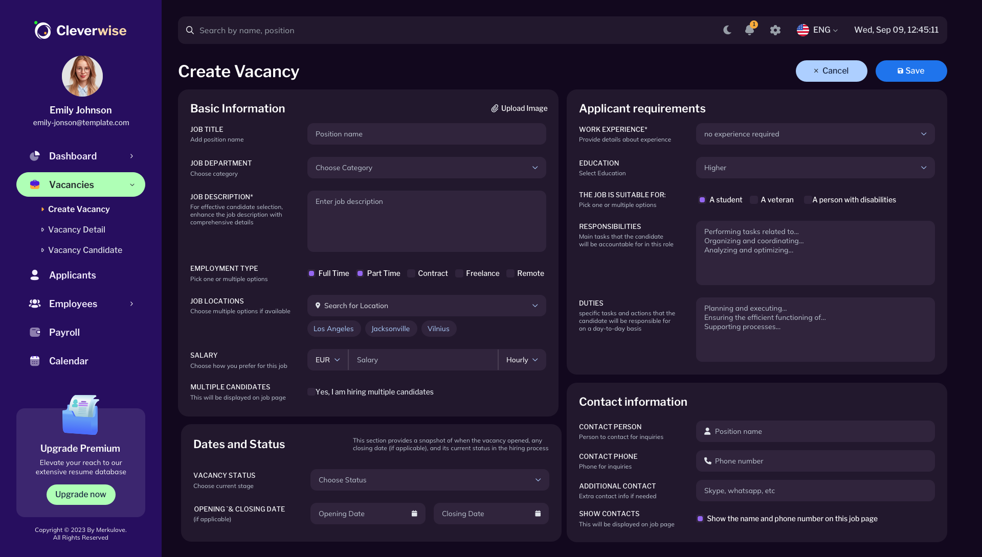 Cleverwise – HR Management Dashboard for Figma by merkulove | ThemeForest
