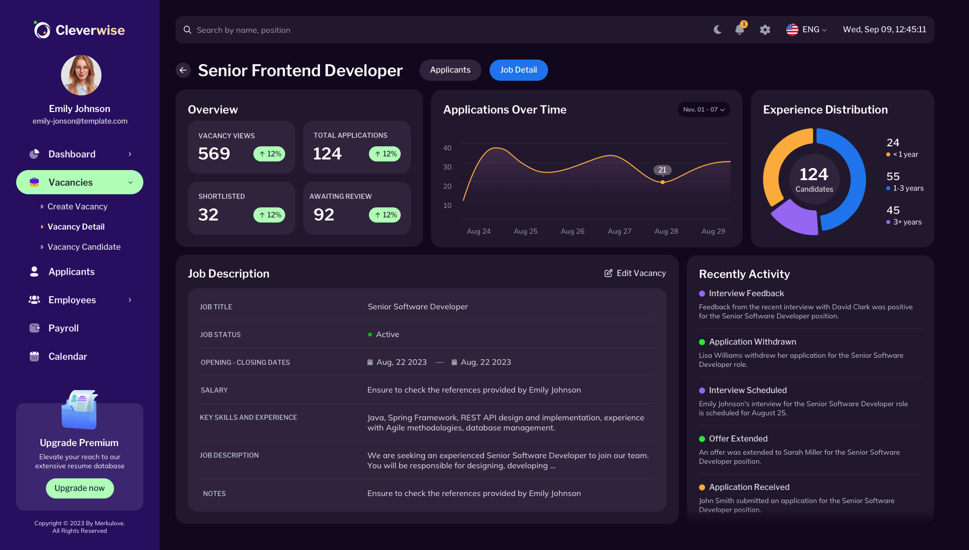 Cleverwise – HR Management Dashboard for Figma by merkulove | ThemeForest