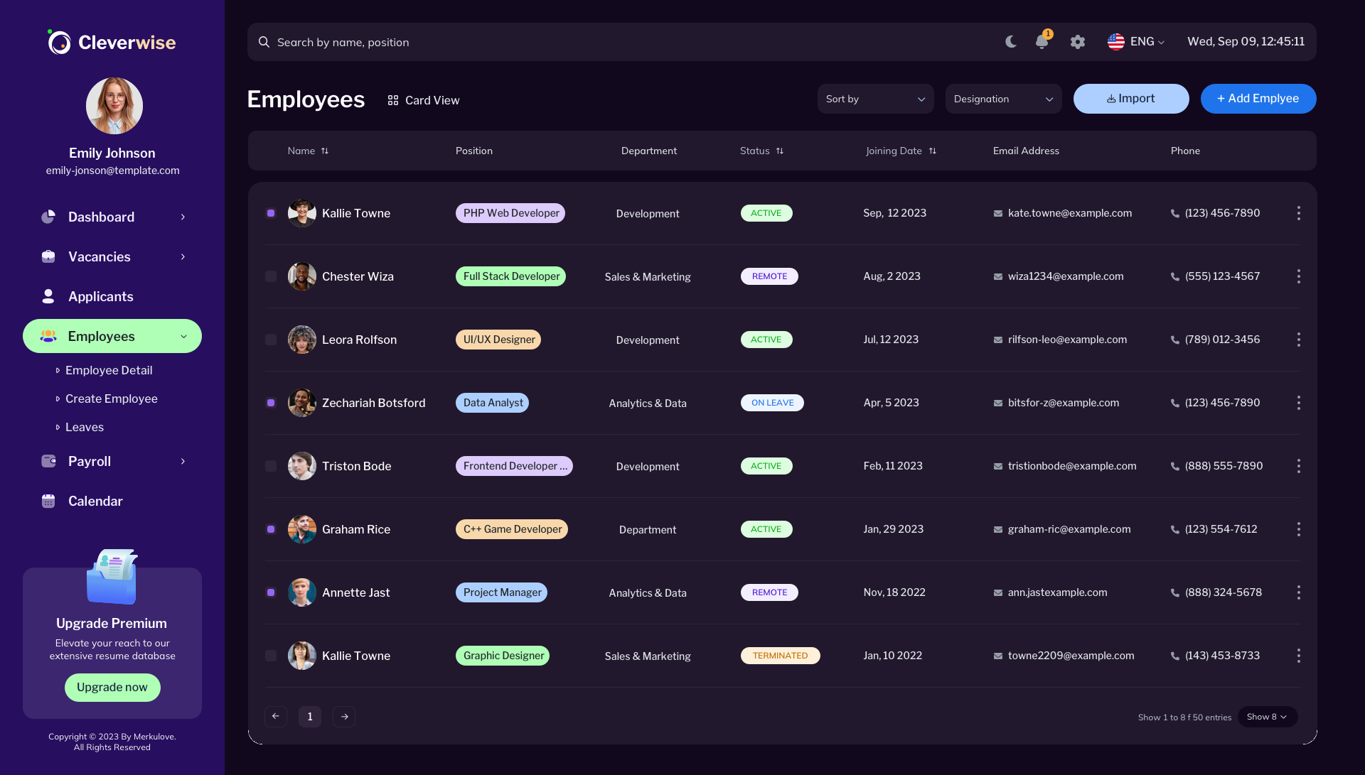 Cleverwise – HR Management Dashboard for Figma by merkulove | ThemeForest