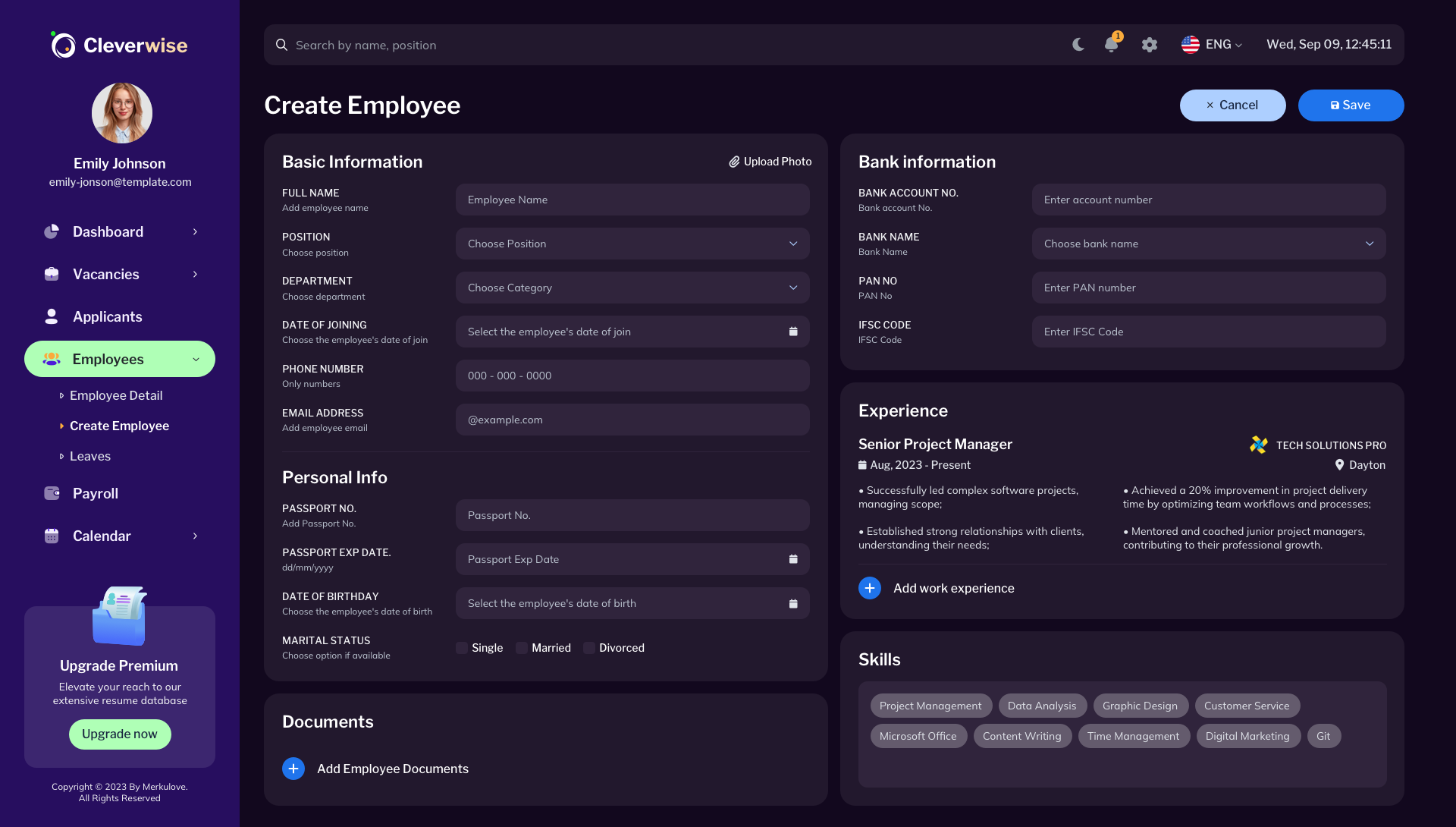 Cleverwise – HR Management Dashboard for Figma by merkulove | ThemeForest