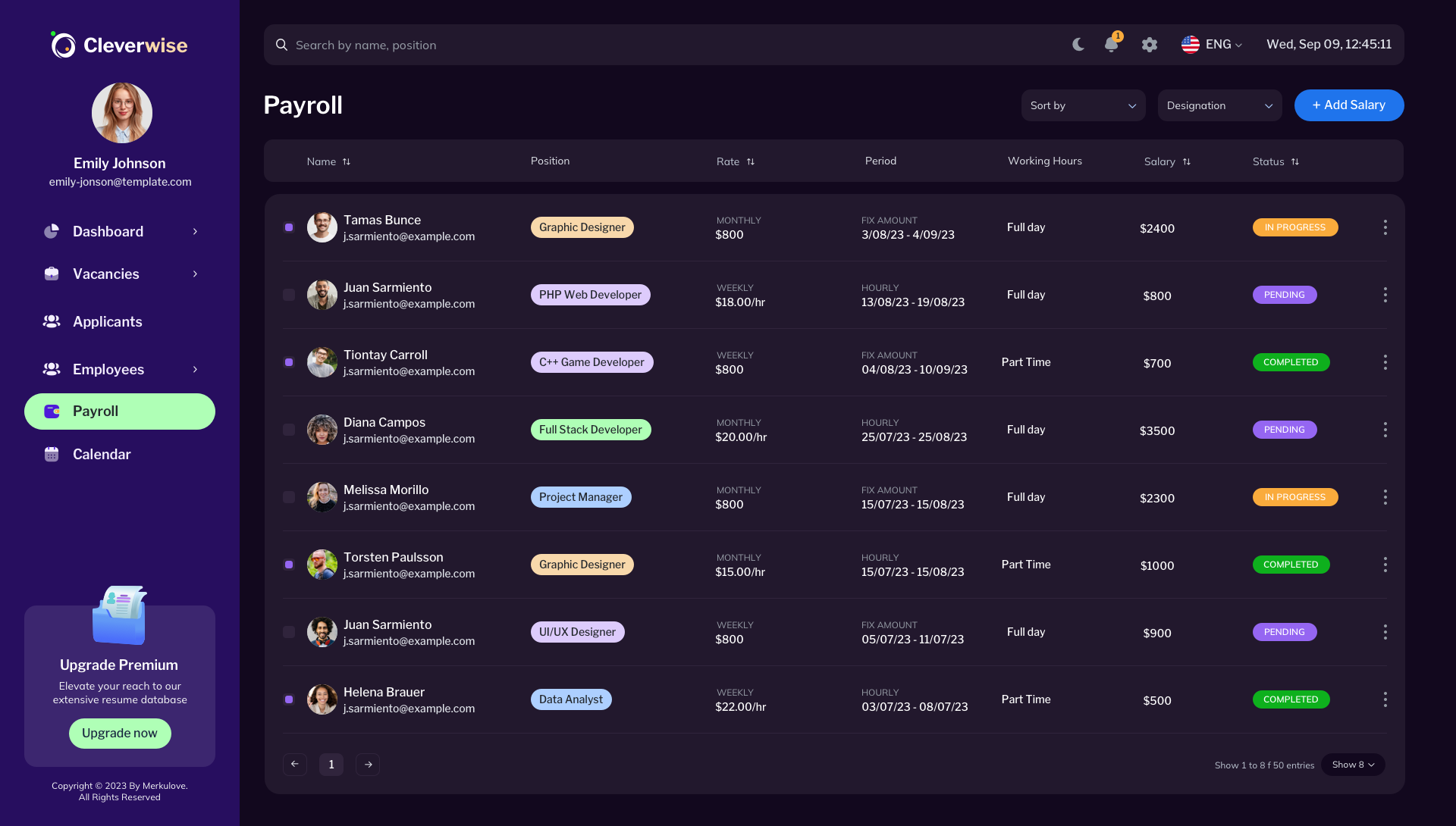Cleverwise – HR Management Dashboard for Figma by merkulove | ThemeForest