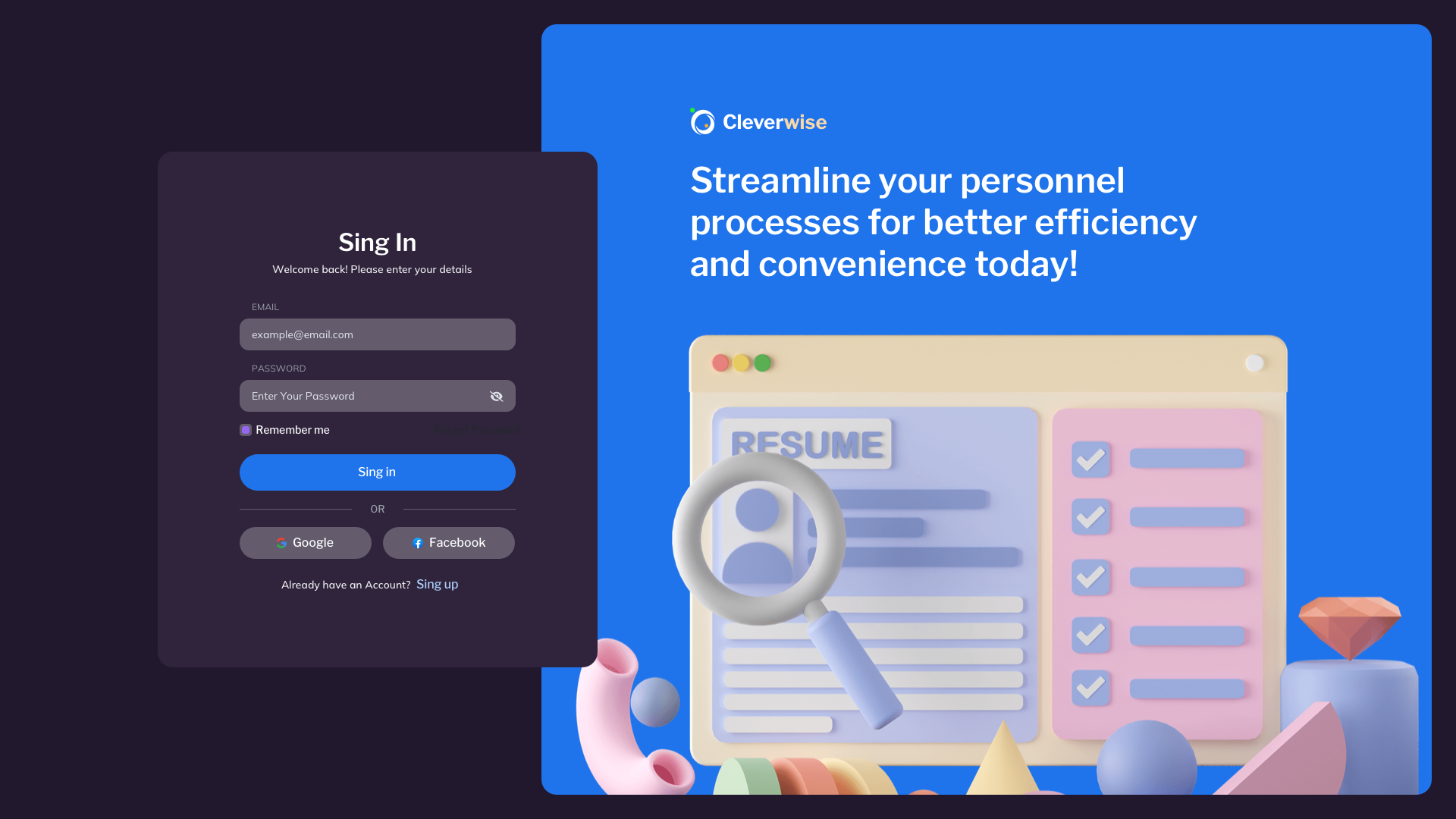 Cleverwise – HR Management Dashboard for Figma by merkulove | ThemeForest