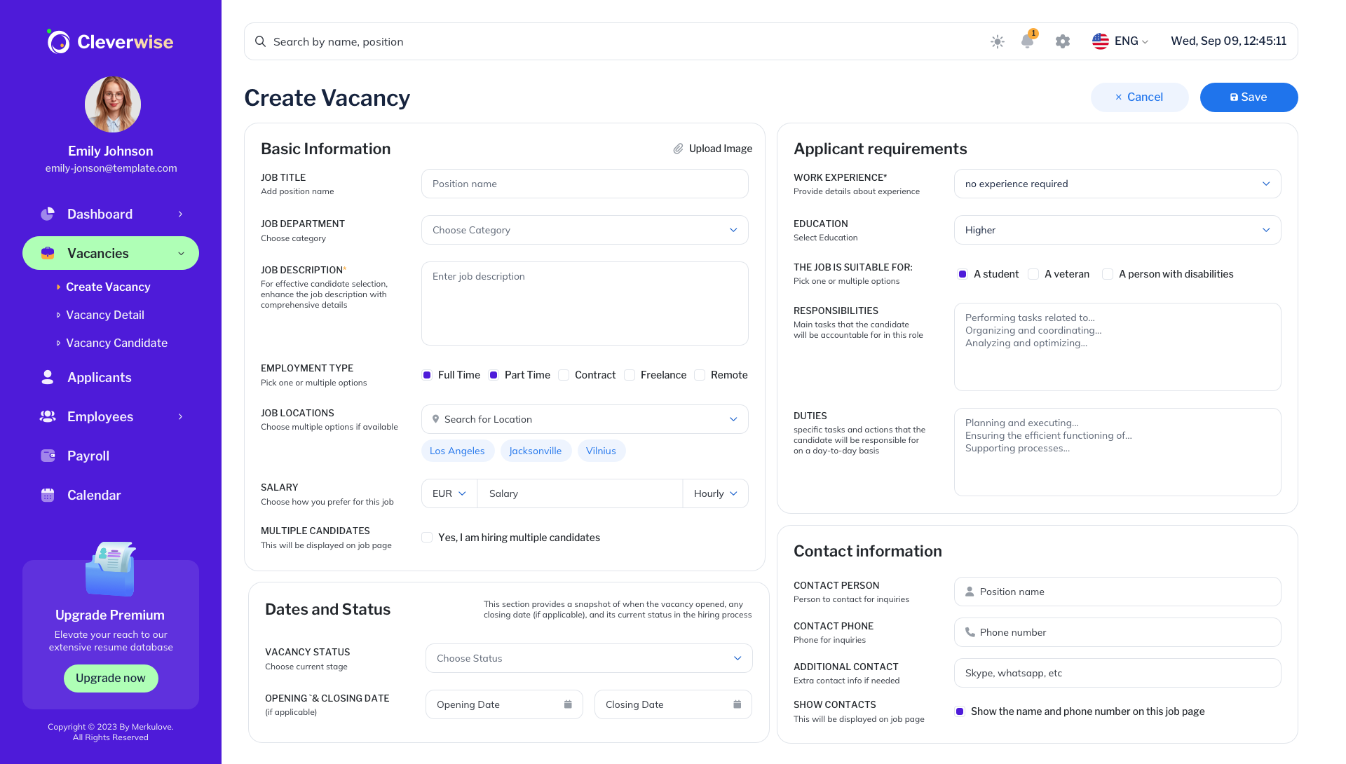 Cleverwise – HR Management Dashboard for Figma by merkulove | ThemeForest