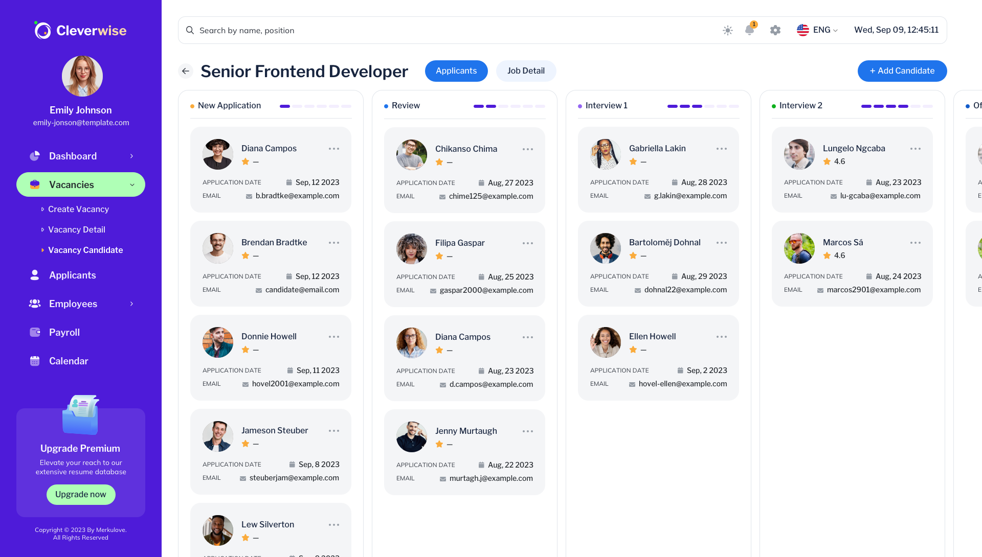 Cleverwise – HR Management Dashboard for Figma by merkulove | ThemeForest