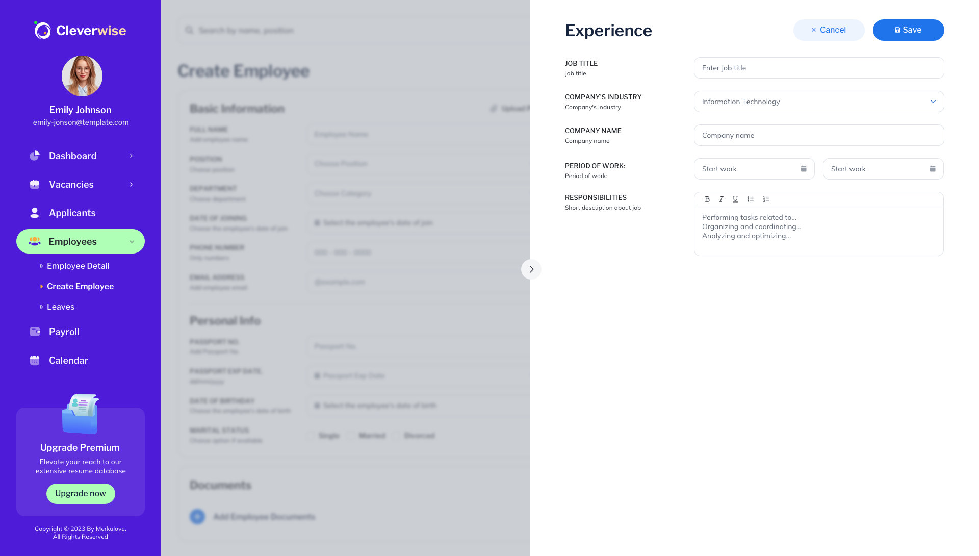 Cleverwise – HR Management Dashboard for Figma by merkulove | ThemeForest