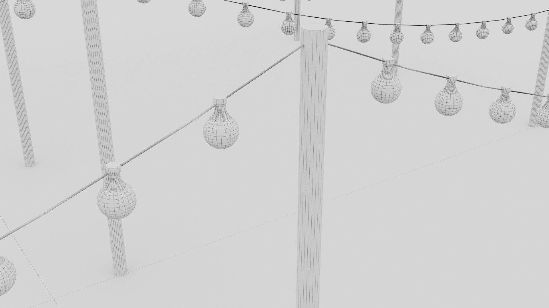 Light Bulb String Low-poly by p3rless | 3DOcean