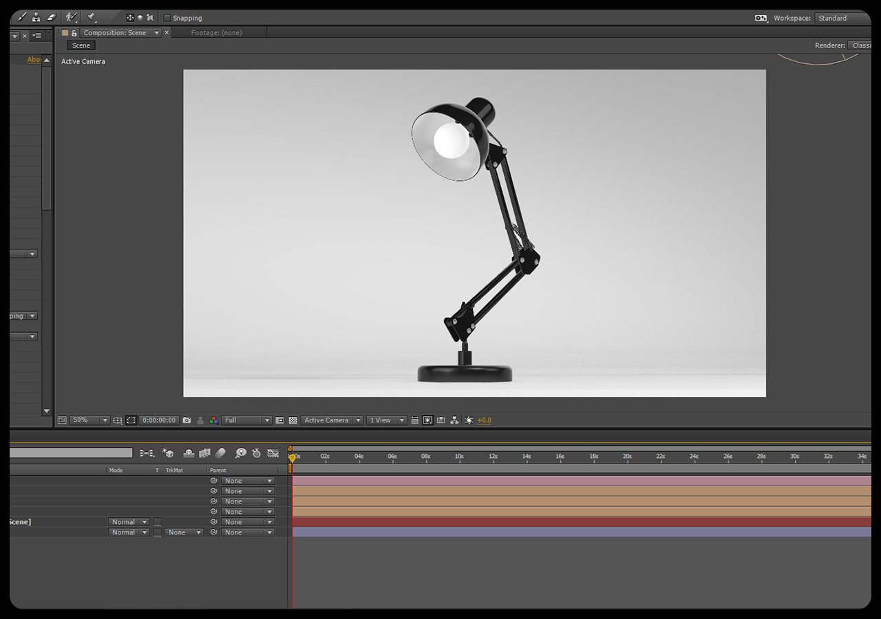 Classic Desk Lamp Light 3D Model for Element 3D & Cinema 4D by ...
