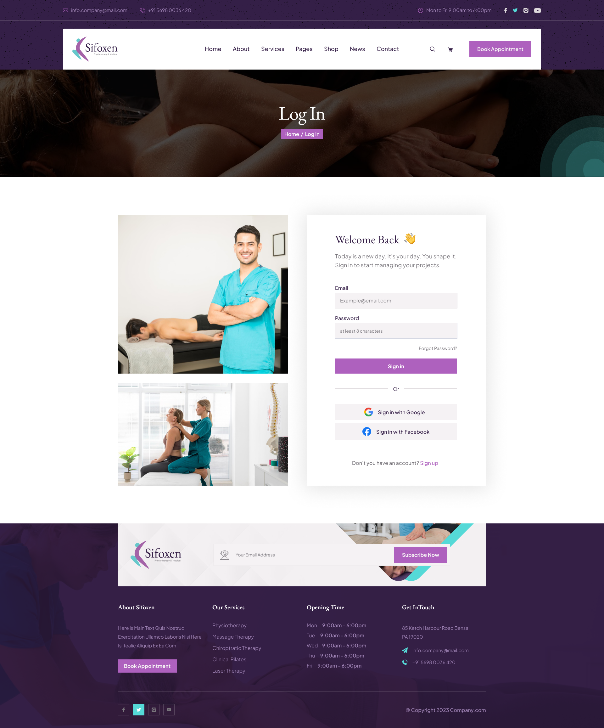 Sifoxen - Chiropractic & Physiotherapy Figma Template by Layerdrops