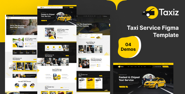 Taxiz - Online Taxi Service Figma Template by Pixydrops | ThemeForest