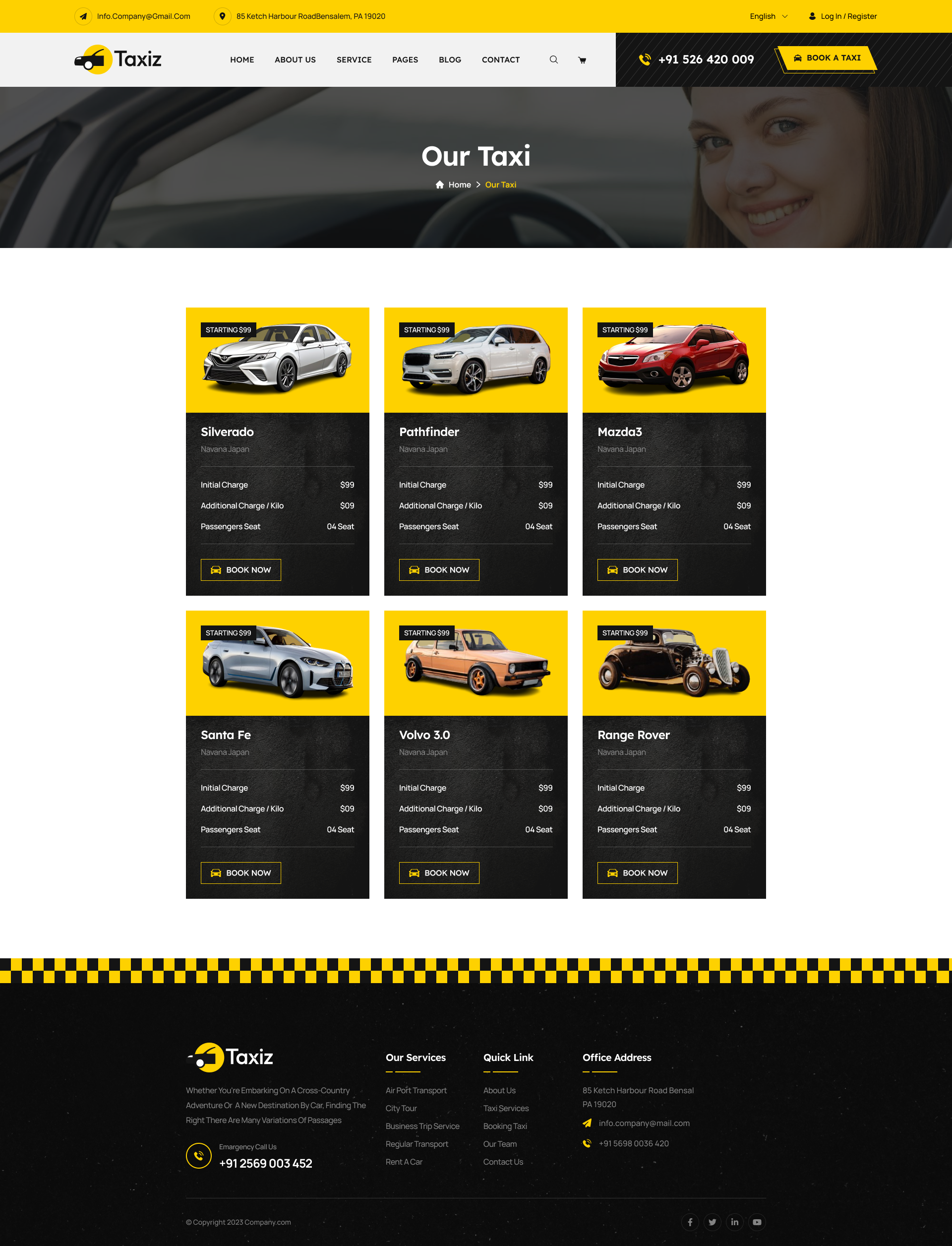 Taxiz - Online Taxi Service Figma Template by Pixydrops | ThemeForest