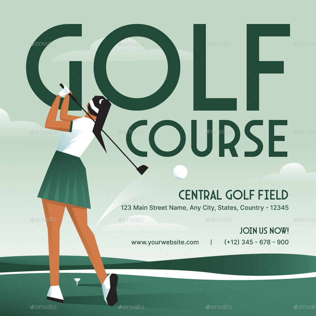 Golf Course Flyer Art Deco, Print Templates | GraphicRiver