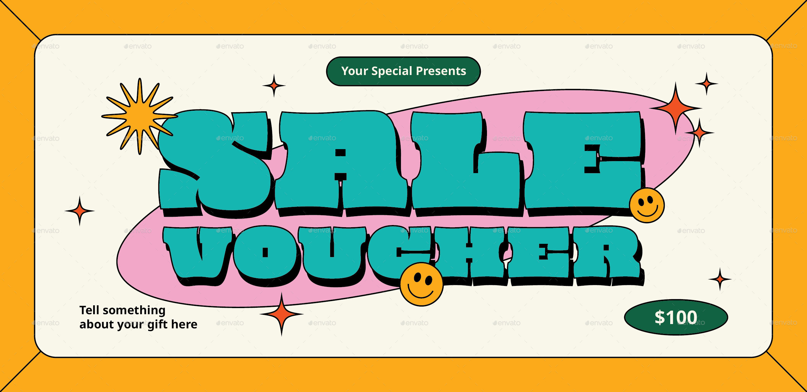 Retro Sale Voucher, Print Templates | GraphicRiver