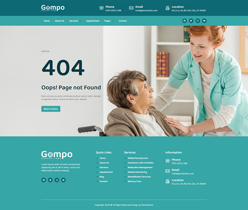 Gompo - Nursing Home Elementor Template Kit by Rometheme | ThemeForest