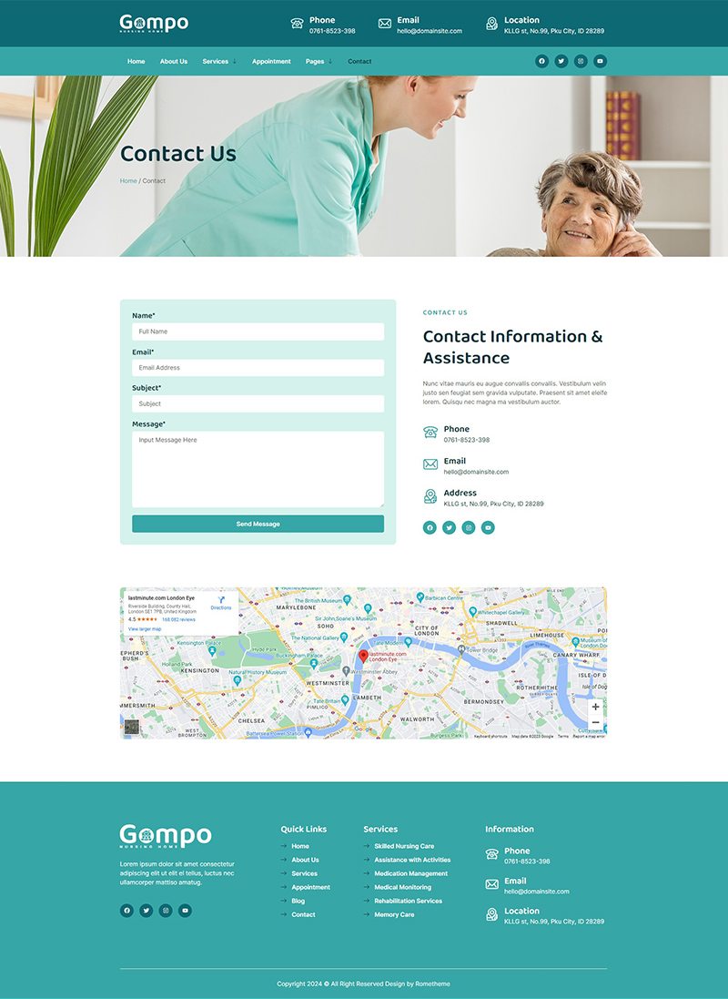 Gompo - Nursing Home Elementor Template Kit by Rometheme | ThemeForest