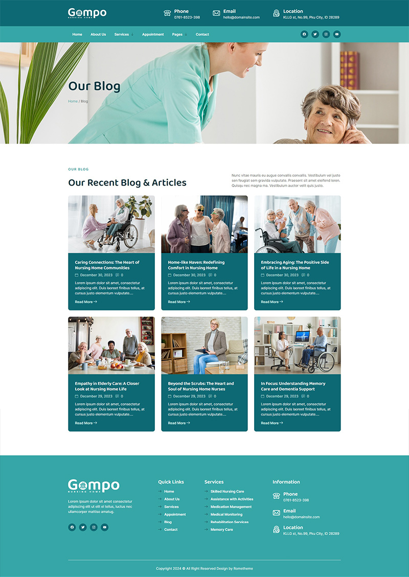 Gompo - Nursing Home Elementor Template Kit by Rometheme | ThemeForest