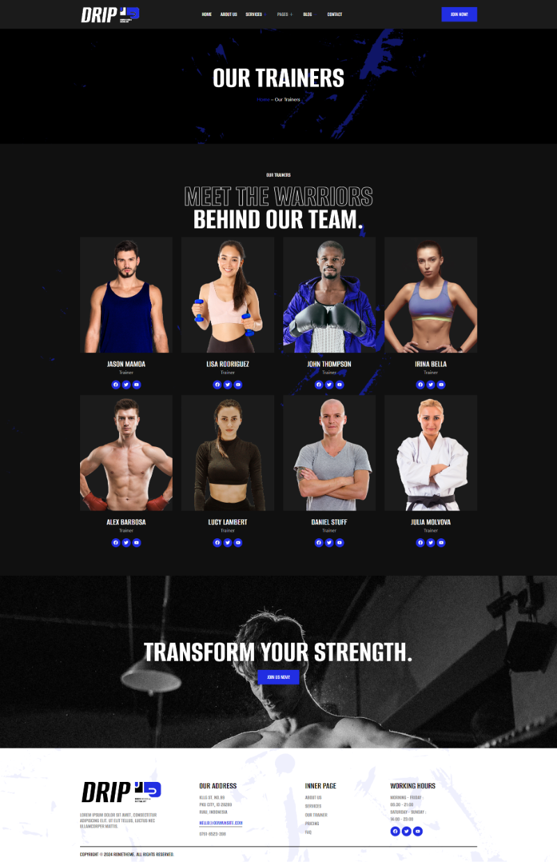 Drip - Boxing School & Martial Arts Elementor Template Kit by Rometheme
