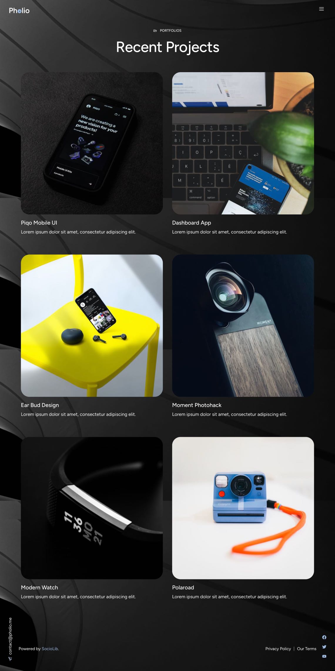 Pholio - Personal Portfolios & Resume Elementor Template Kit by sociolib