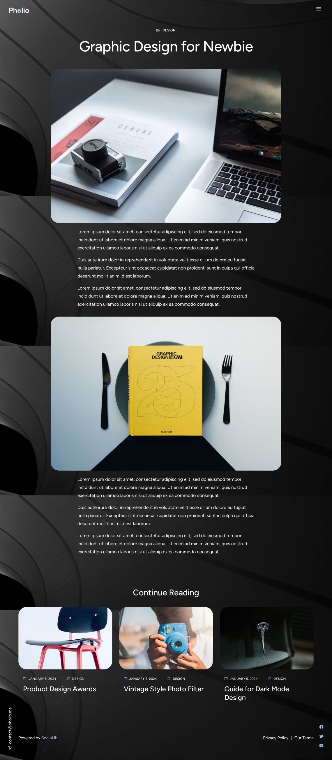 Pholio - Personal Portfolios & Resume Elementor Template Kit by sociolib