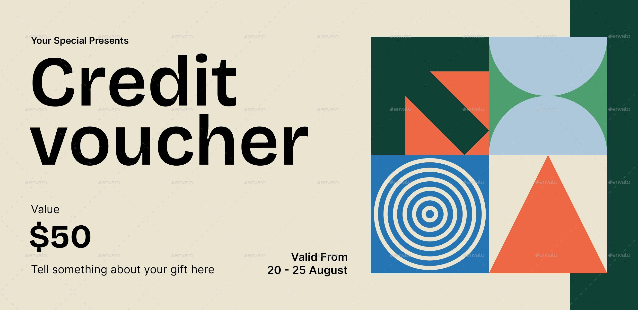 Credit Voucher Modern Creative, Print Templates | GraphicRiver