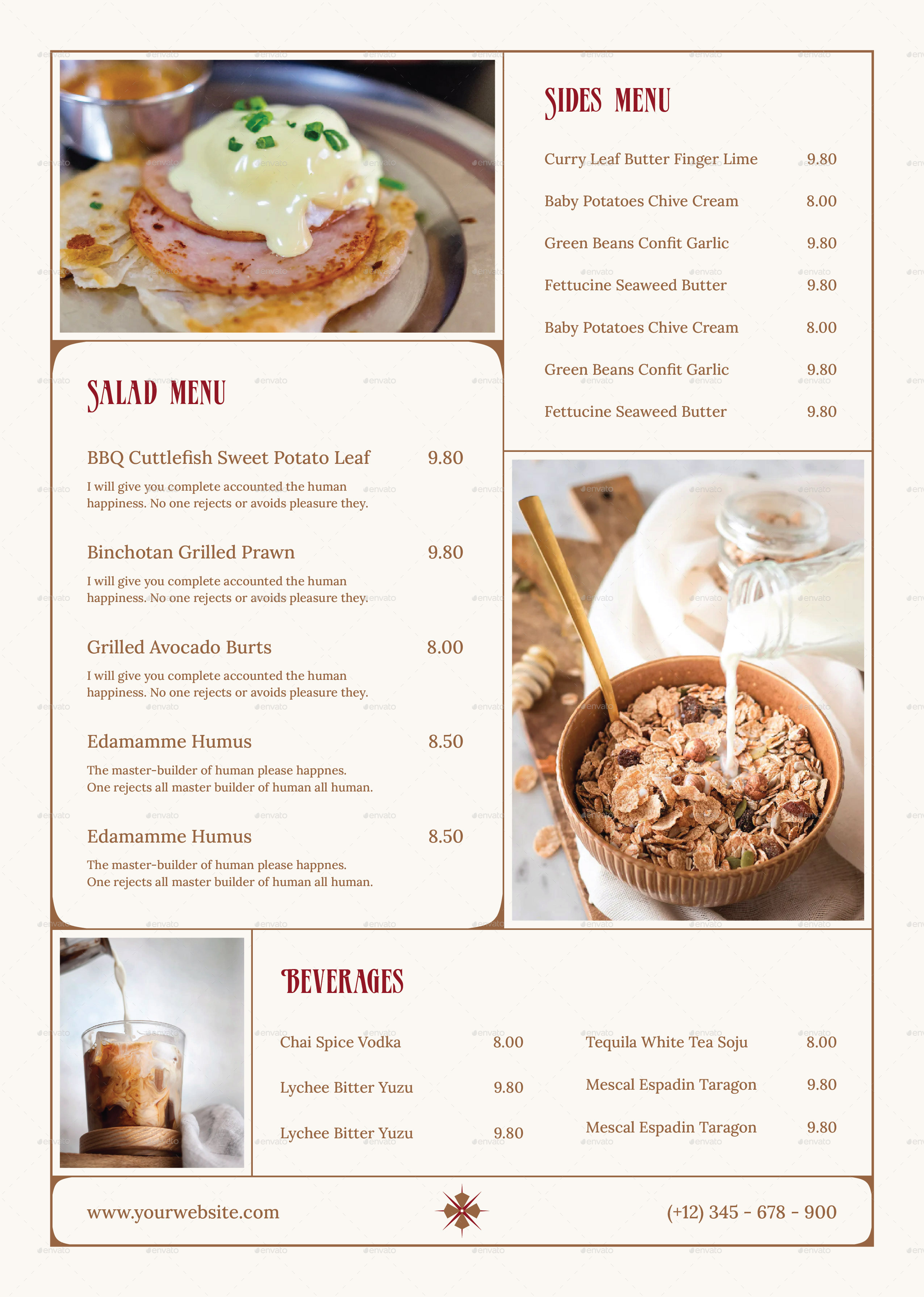 Cafe Breakfast Menu, Print Templates | GraphicRiver