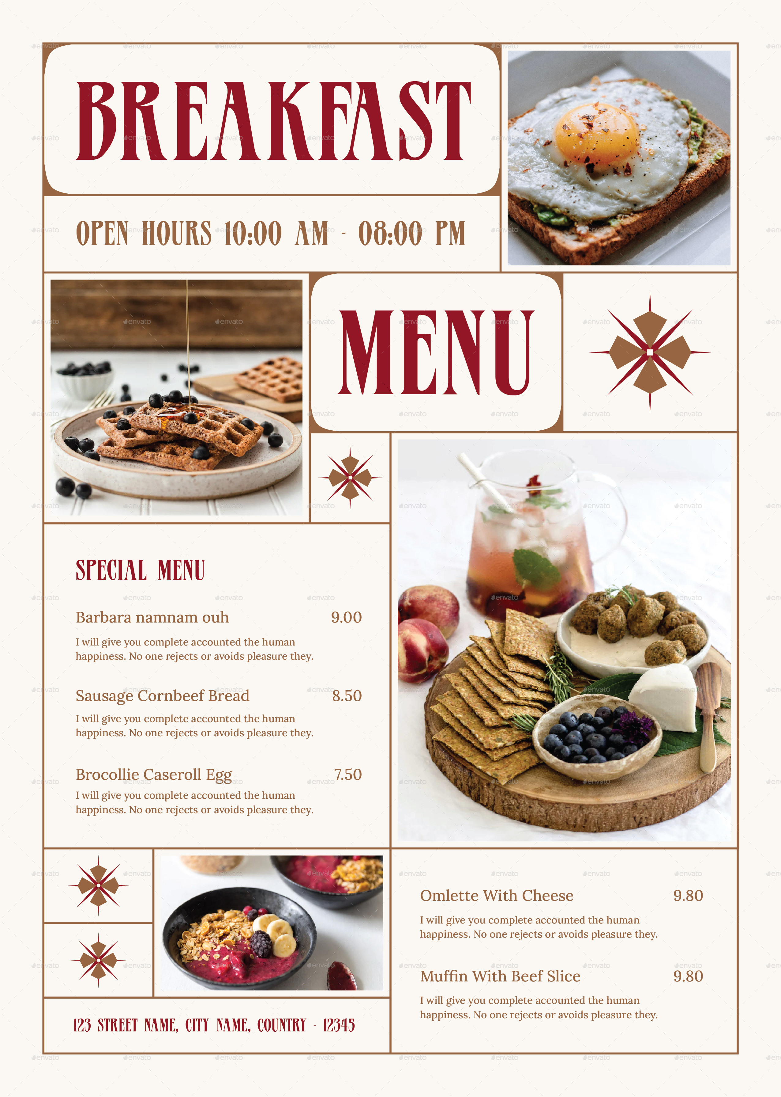 Cafe Breakfast Menu, Print Templates | GraphicRiver