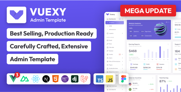 Vuexy - Vuejs, Nuxt, React - Next.js, HTML, Laravel, Asp.Net & Django ...