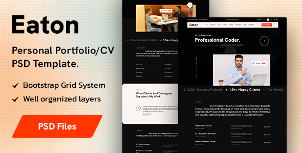 Eaton - Personal Portfolio/CV PSD Template. by Wildstone-Theme ...