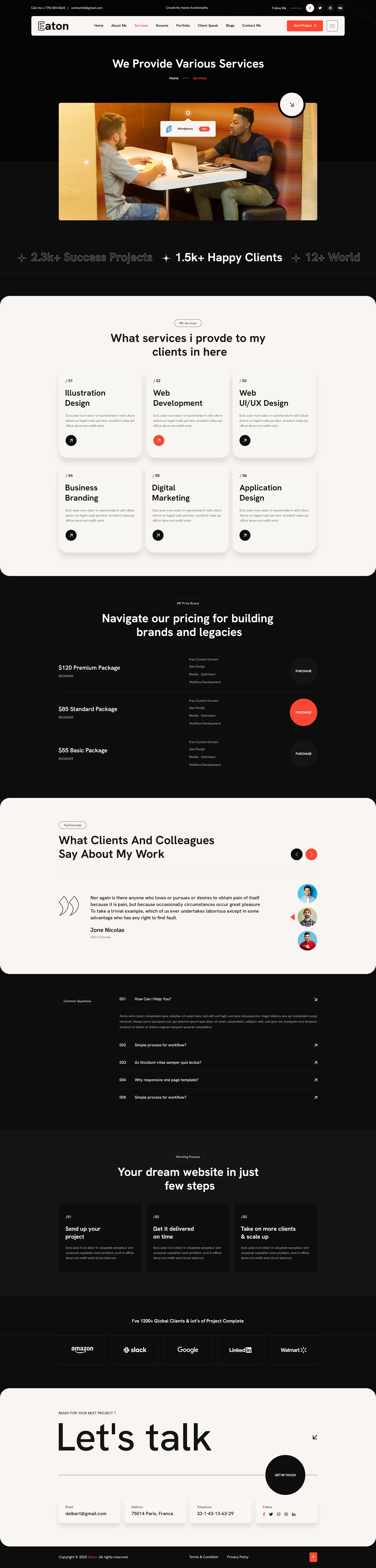 Eaton - Personal Portfolio/CV PSD Template. by Wildstone-Theme ...