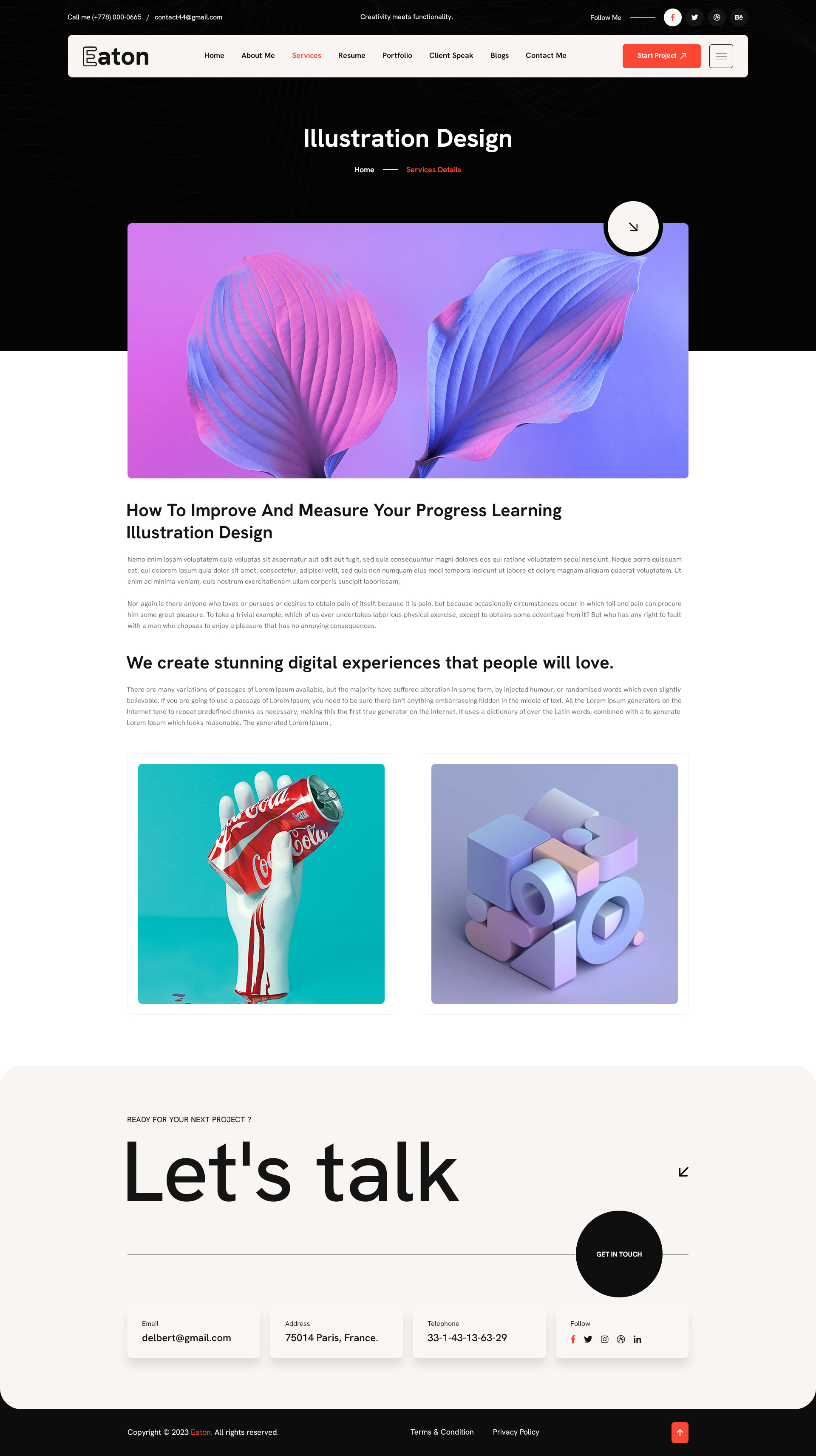 Eaton - Personal Portfolio/CV PSD Template. by Wildstone-Theme ...